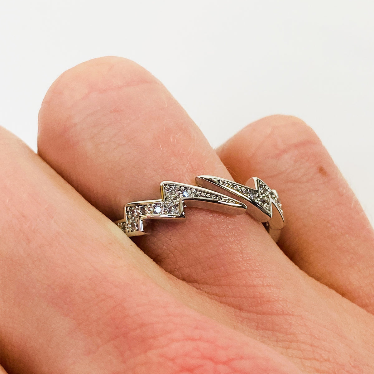 Vintage Retro Adjustable Lightning Ring Silver – Clout Closet
